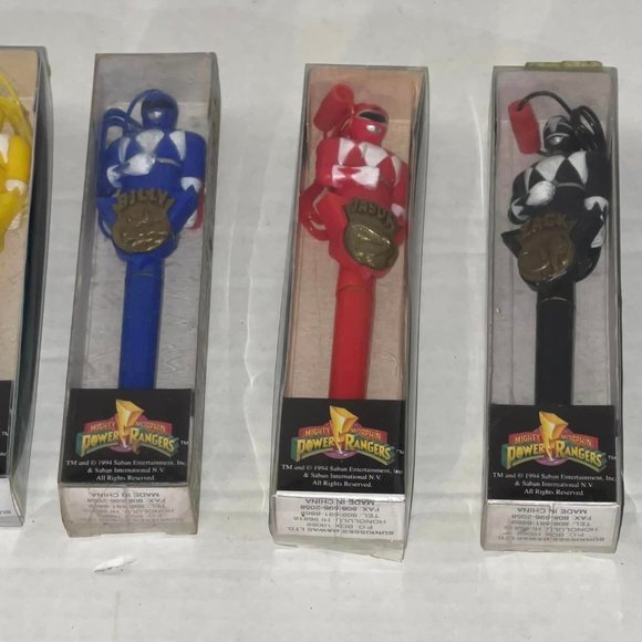 Toys | 1994 Bandai Power Rangers Pens Collectible Complete Set Of 5 Nos ...